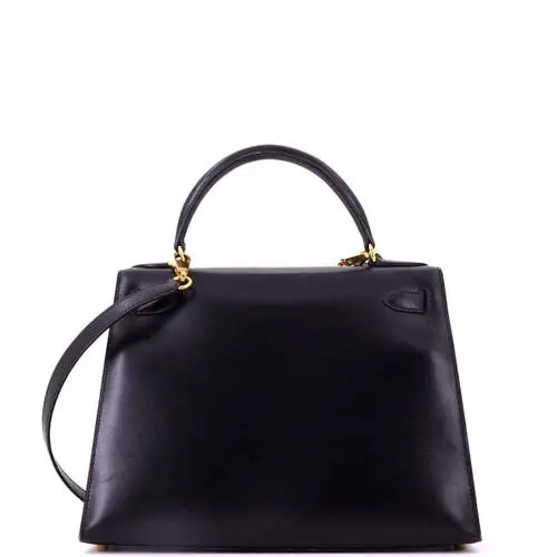 Hermès Kelly Handbag Box Calf With Gold Hardware 28 - Black