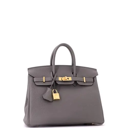 Hermès Birkin Handbag Togo With Gold Hardware 25 - Grey