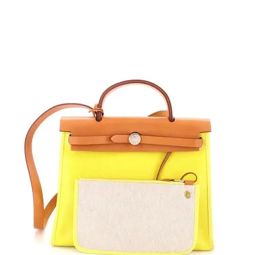 Hermès Herbag Zip Berline Vache Canvas And Leather 31
