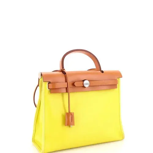 Hermès Herbag Zip Berline Vache Canvas And Leather 31