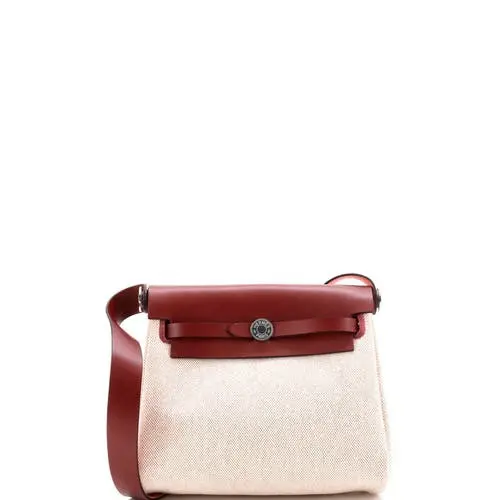 Hermès Herbag Zip Toile And Leather 20 - Red