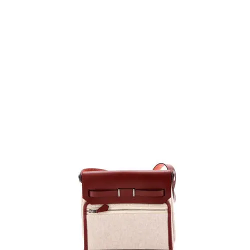 Hermès Herbag Zip Toile And Leather 20 - Red