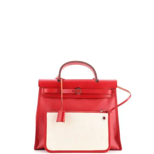 Hermès Herbag Zip Berline Vache Canvas And Leather 31