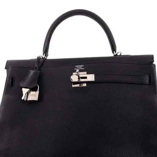 Hermès Kelly Handbag Togo With Palladium Hardware 35 - Black