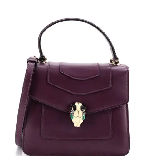 BVLGARI Serpenti Forever Top Handle Bag Leather Small