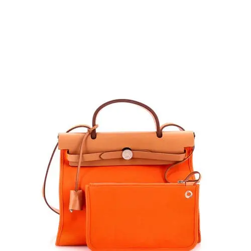 Hermès Herbag Zip Leather And Toile 31