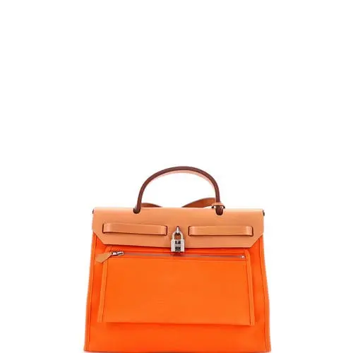 Hermès Herbag Zip Leather And Toile 31