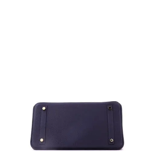 Hermès Birkin Handbag Togo With Gold Hardware 30 - Blue