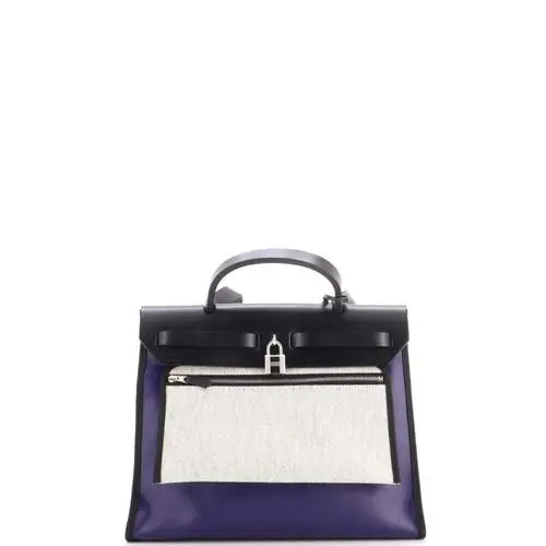 Hermès Herbag Zip Berline Vache Canvas And Leather 31