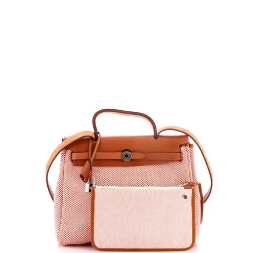 Hermès Herbag Zip Criss Viking Toile And Leather 31 - Red