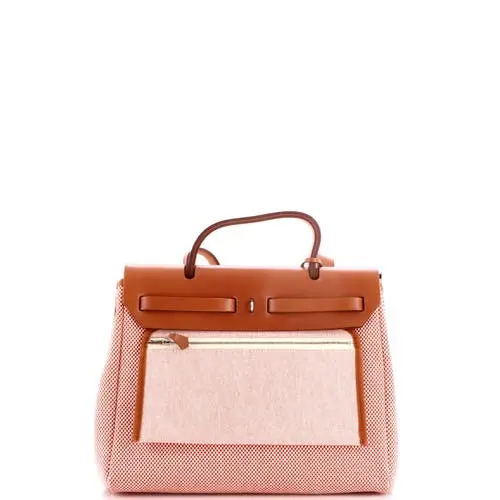 Hermès Herbag Zip Criss Viking Toile And Leather 31 - Red