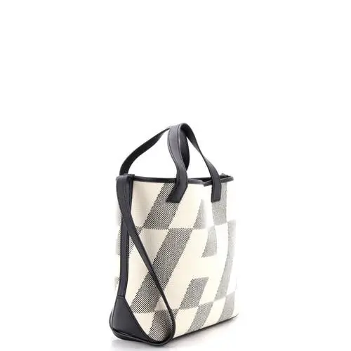 Hermès Cabas H En Biais Tote Canvas With Leather 27
