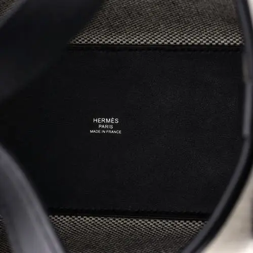 Hermès Cabas H En Biais Tote Canvas With Leather 27