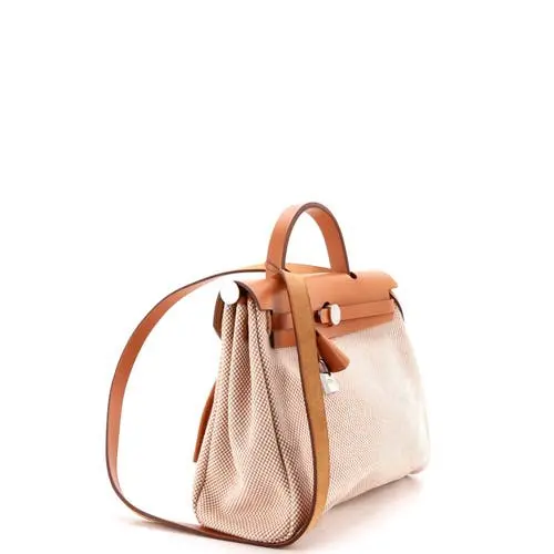 Hermès Herbag Zip Criss Viking Toile And Leather 31 - White