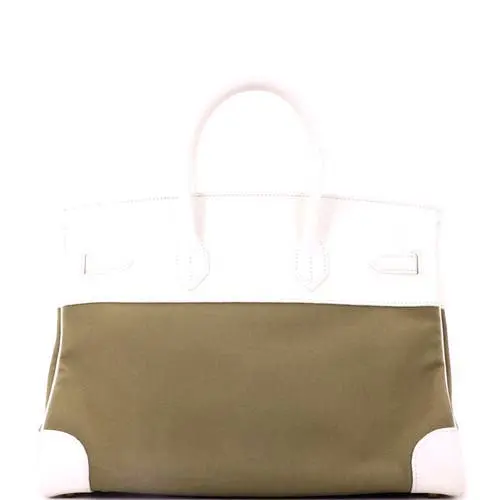 Hermès Birkin Handbag Toile And Courchevel With Gold Hardware 35