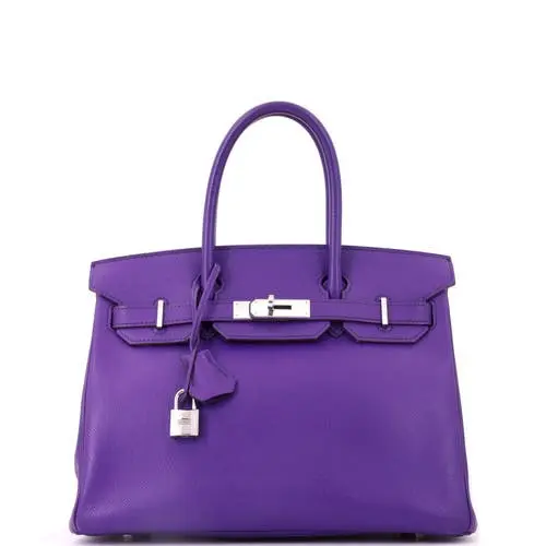 Hermès Birkin Handbag Purple Epsom With Palladium Hardware 30 - Red