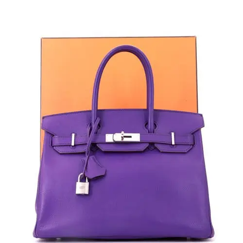Hermès Birkin Handbag Purple Epsom With Palladium Hardware 30 - Red
