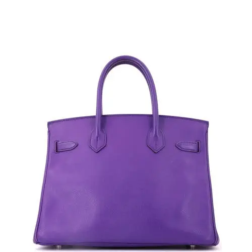 Hermès Birkin Handbag Purple Epsom With Palladium Hardware 30 - Red