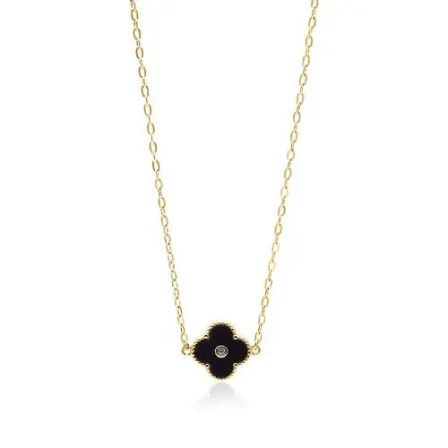 BOWOOD LANE Arden Clover Necklace - Black