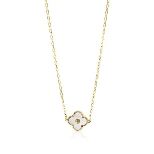 BOWOOD LANE Arden Clover Necklace - Ivory