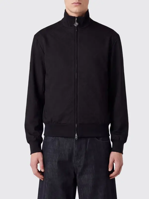 Casablanca Wool Bomber Jacket With High Neck And Front Zip Fastening