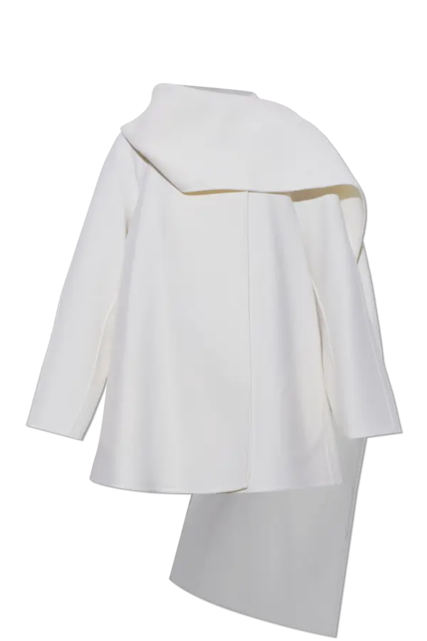 Alaïa Hooded Wool Coat - Cream