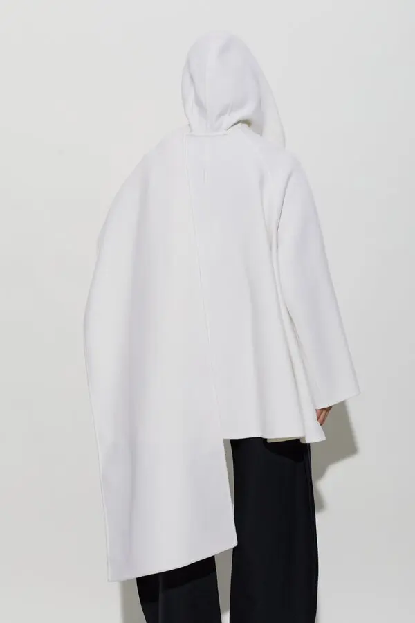 Alaïa Hooded Wool Coat - Cream