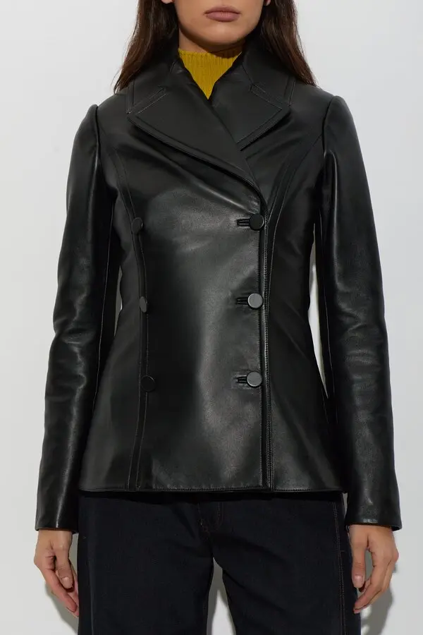 Alaïa Leather Double-breasted Coat