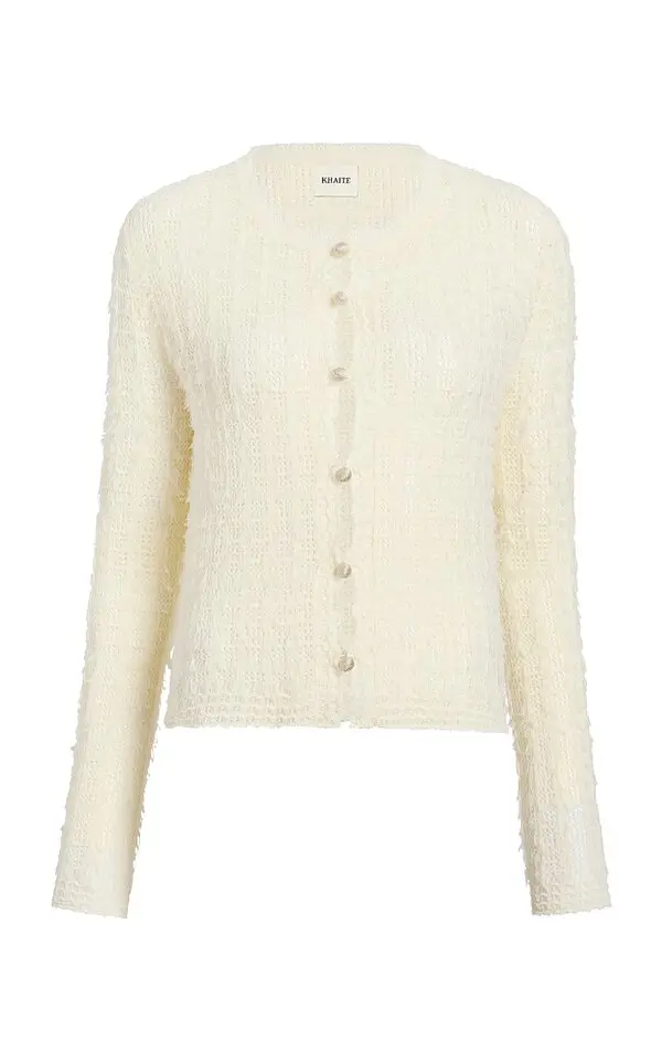 Khaite Diya Long-sleeve Cotton-blend Cardigan