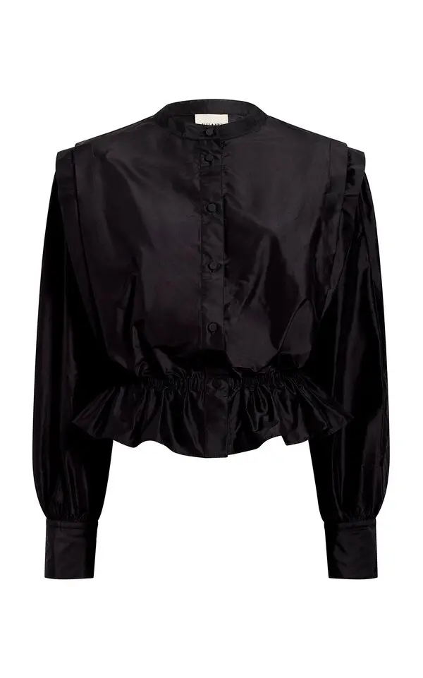 Khaite Calypso Pleated Silk Top