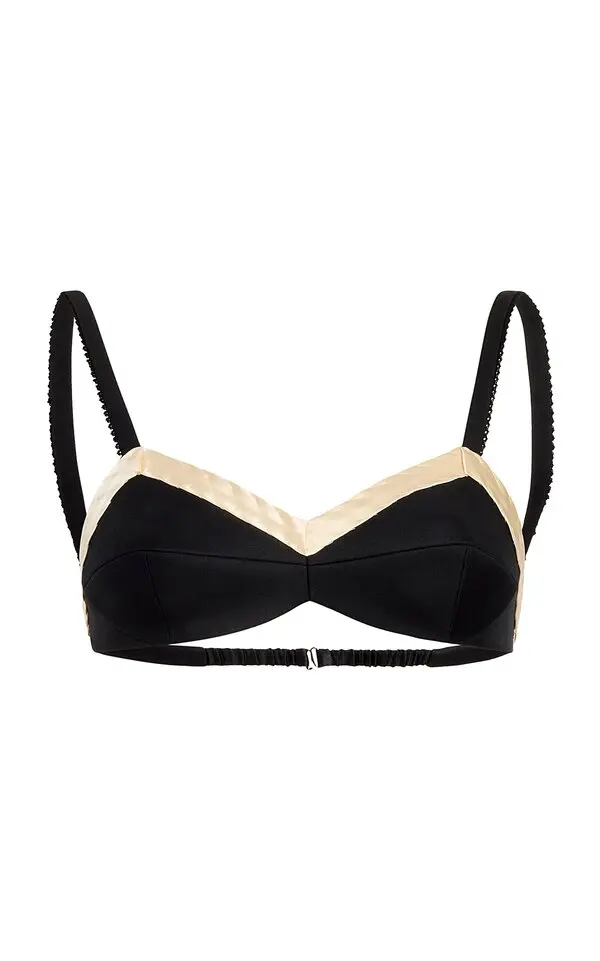 Khaite Vernon Contrast Wool-silk Bra Top