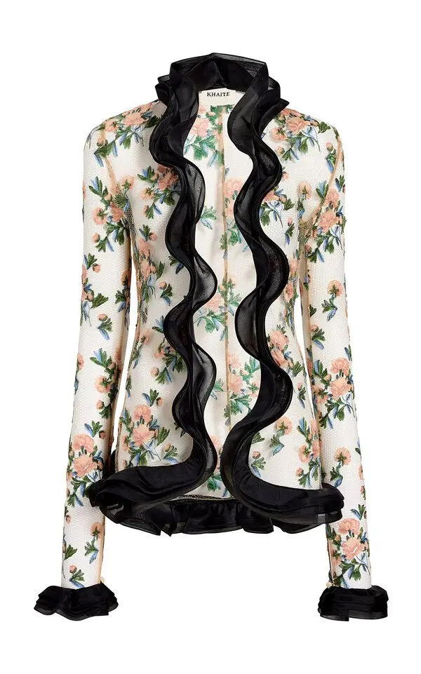 Khaite Lana Embroidered Cotton-blend Jacket