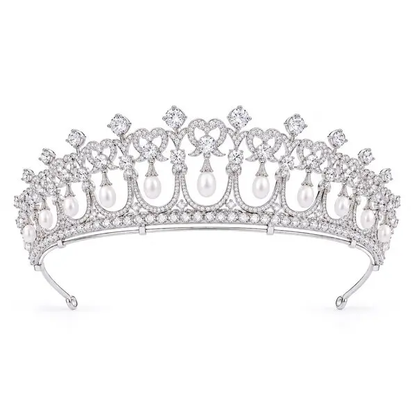 NINEMOO Coeur De Perle Pearl Tiara - Silver