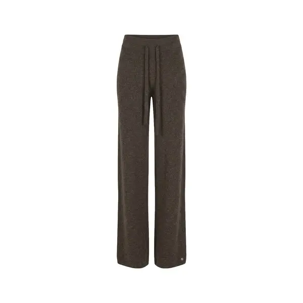 TIRILLM Andrea Merino Wool Loose Fitted Trouser- Dark Mull Melange - Brown