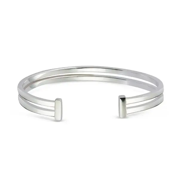 TOOLALLY Double Hoop Cuff Bracelet Sterling - Silver