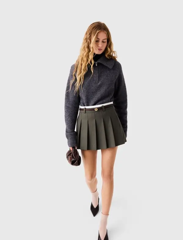 Maje Pleated Skirt-effect Shorts