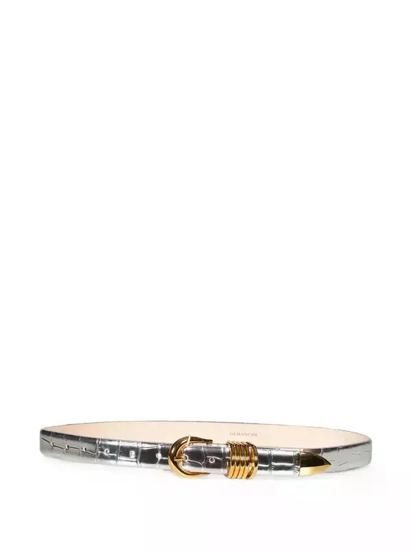 DEHANCHE Hollyhock Crocodile-effect Belt - Silver