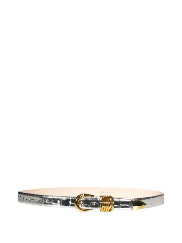 DEHANCHE Hollyhock Crocodile-effect Belt - Silver