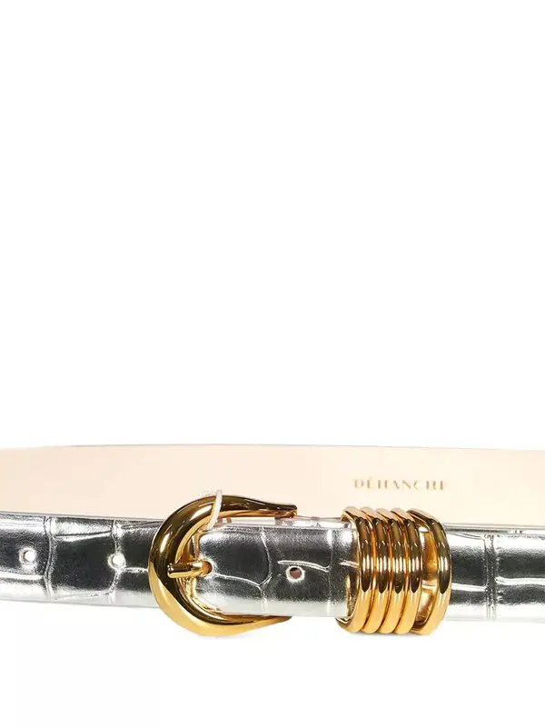 DEHANCHE Hollyhock Crocodile-effect Belt - Silver