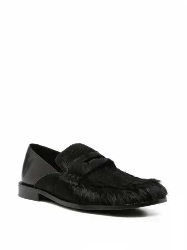 PALOMA BARCELO Pony-hair Panelled Loafers - Black