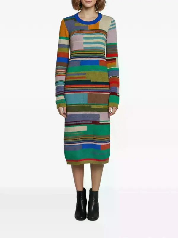Marni Striped Midi Dress - Green