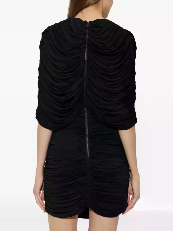 THE MANNEI Ruched Draped-detail Mini Dress