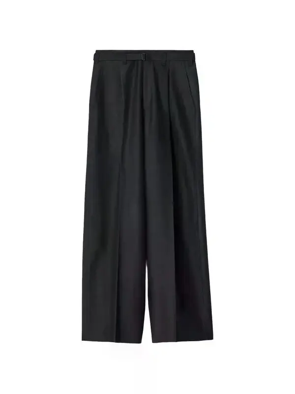 LEMAIRE Large Pleated Trousers In Wool Mohair Toile - Black