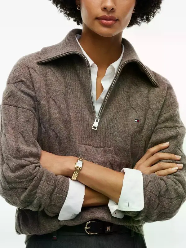 Tommy Hilfiger Cable-knit Quarter-zip Sweater