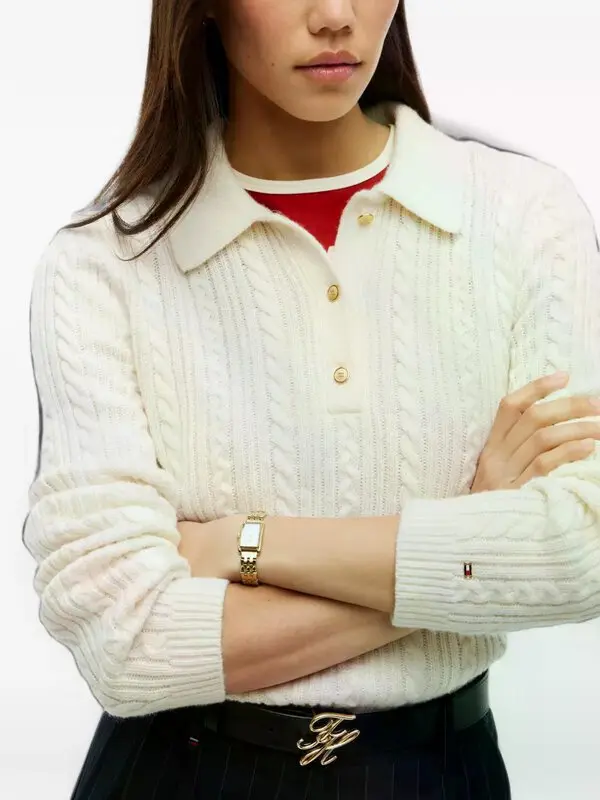 Tommy Hilfiger Cable-knit Polo Sweater