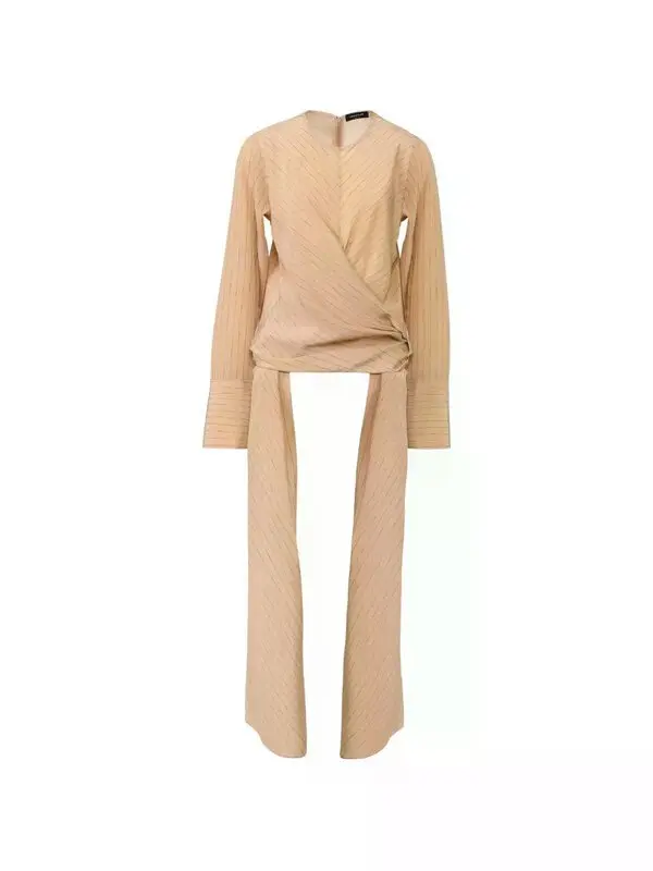 Fabiana Filippi Pinstripe Wrap-style Blouse