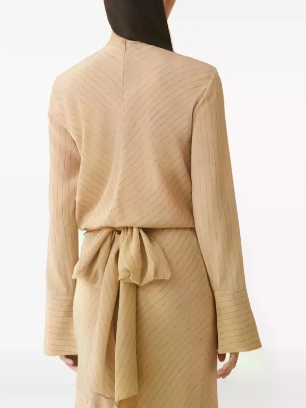 Fabiana Filippi Pinstripe Wrap-style Blouse