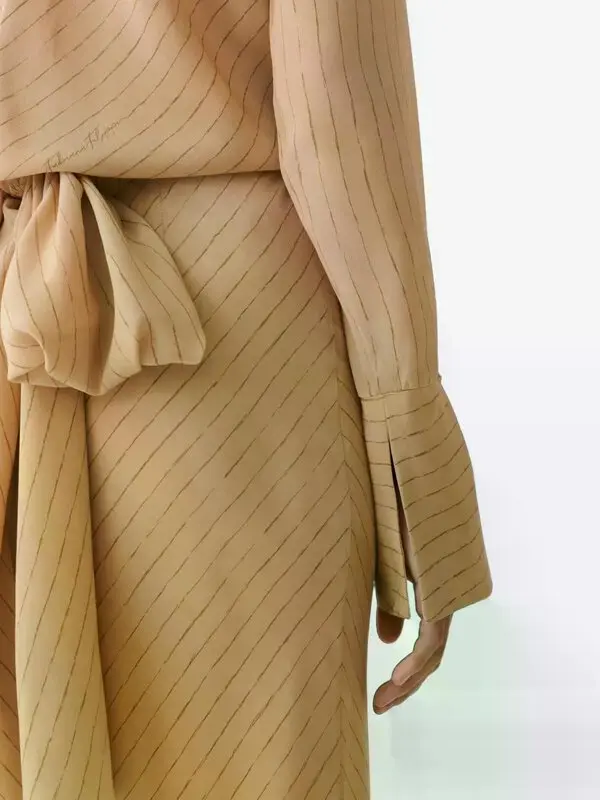Fabiana Filippi Pinstripe Wrap-style Blouse