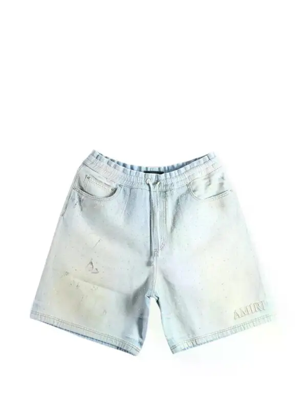 Amiri Crystals Denim Shorts - Blue