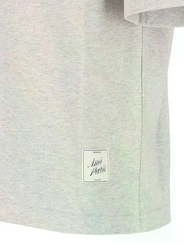 AMI Paris Logo-patch T-shirt - Grey